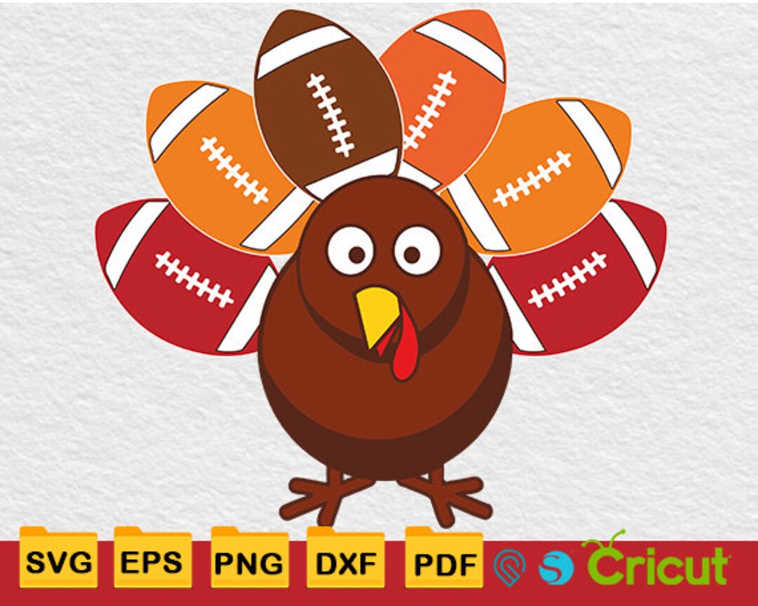 Thanksgiving Turkey Football SVG PNG, Football Boy Svg, Boy Turkey ...