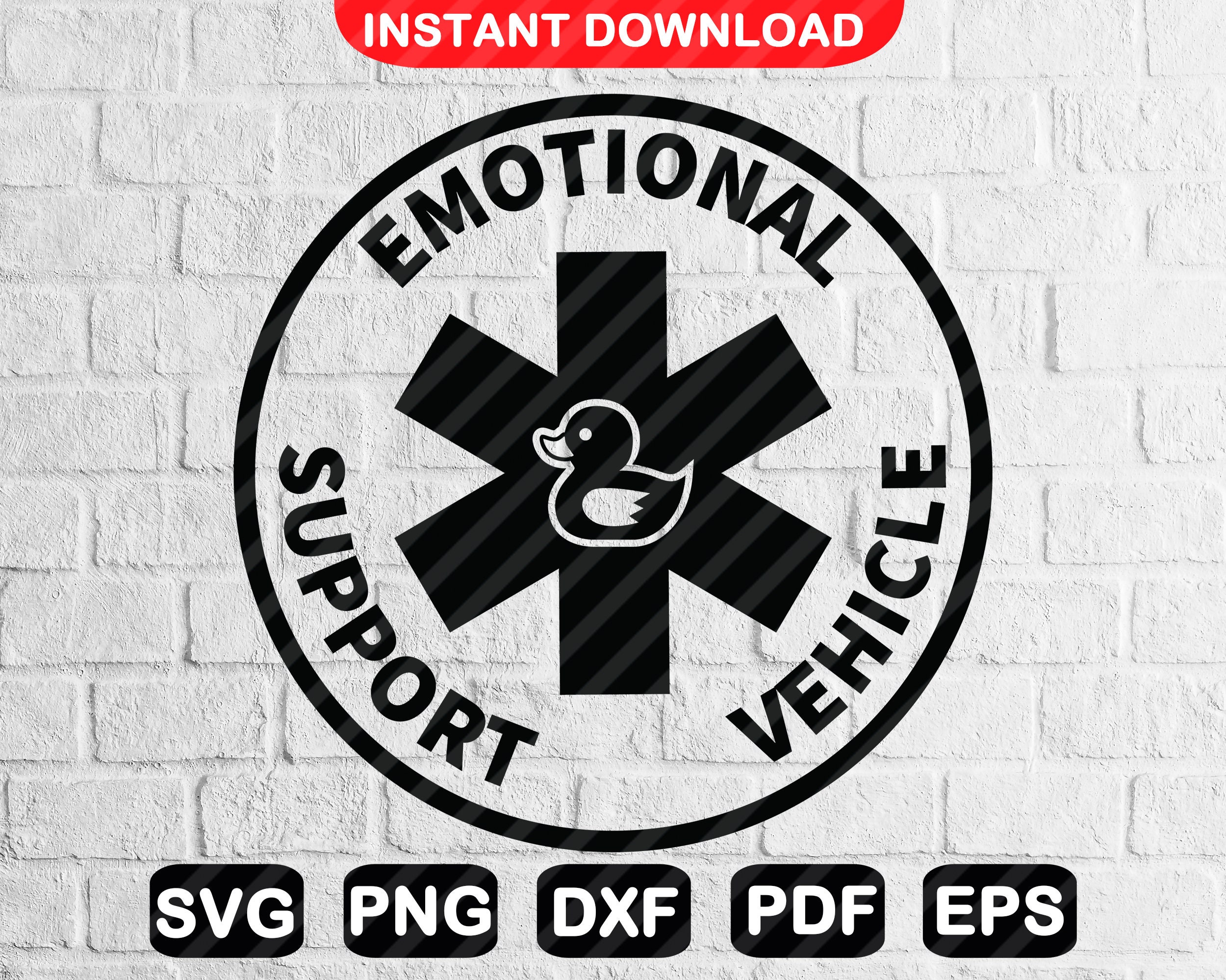 Emotional Support Duck SVG: 4x4 Offroad Vehicle, Wave Design (digital ...