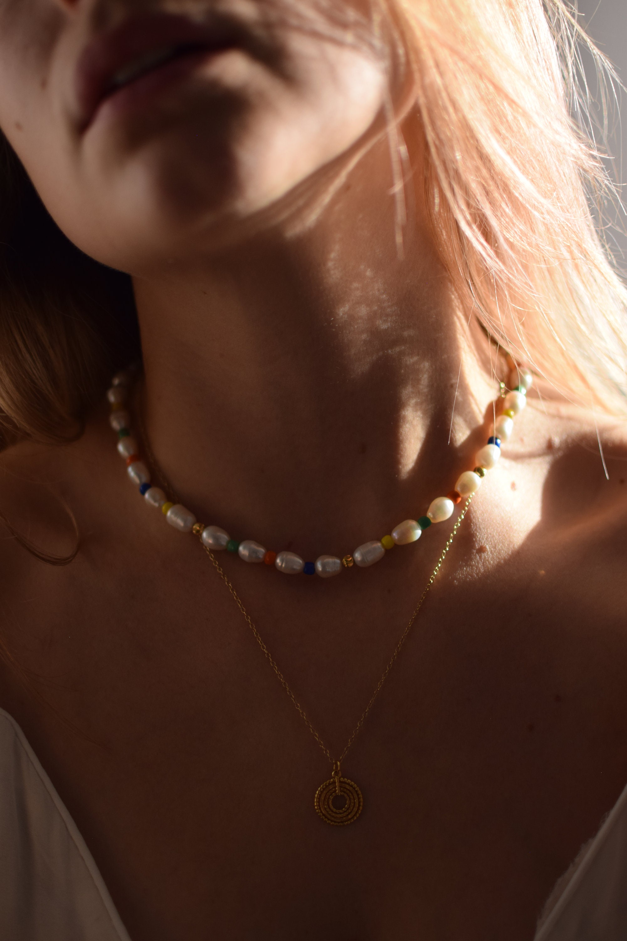 Pearl Choker Pearl Necklace Colorful Freshwater Pearl Summer Etsy