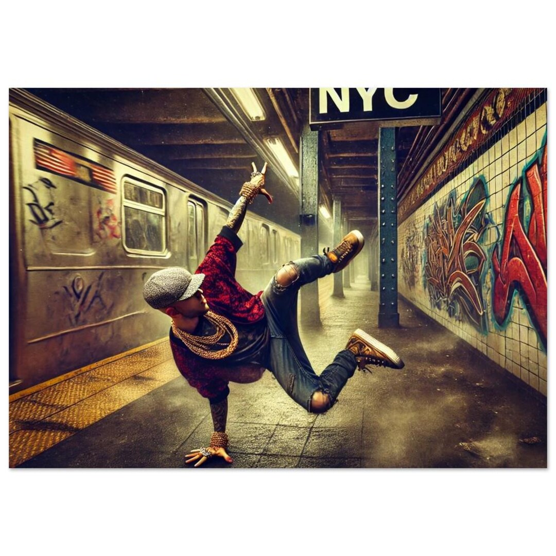 Hip-hop Urban Subway Poster, Dynamic Breakdance Print on Premium Material - Etsy