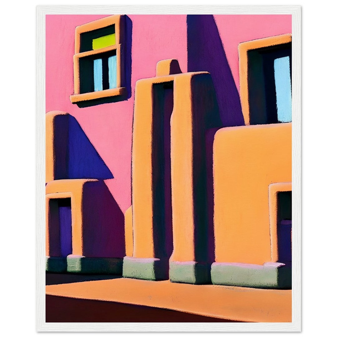 Poster Pueblo Architecture Colored Paper Museum Quality With Plexiglass ...