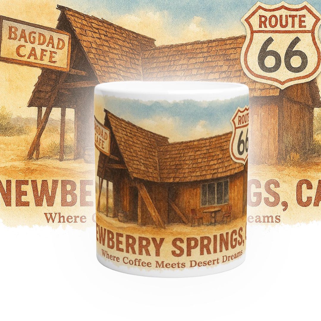 Route 66 Mug Bagdad Café – Newberry Springs CA – Cult Coffee Mug – USA ...
