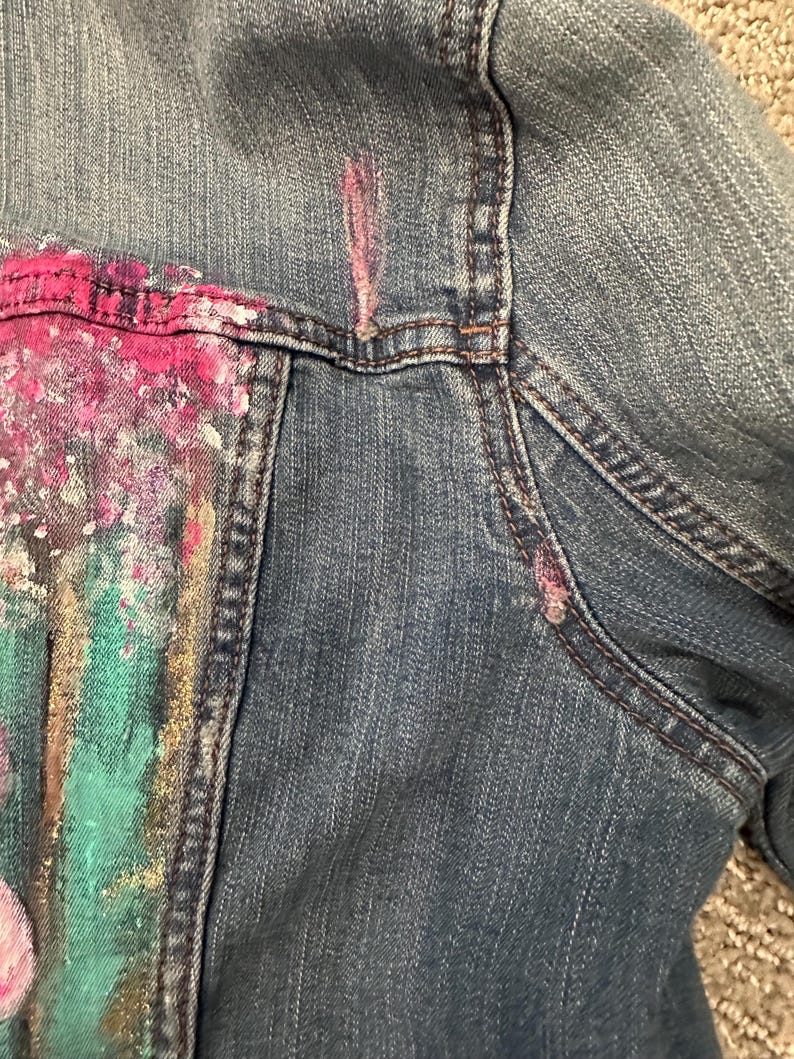 Womens Denim Jacket Handpainted Southwestern Design Rodeo Year-round ...