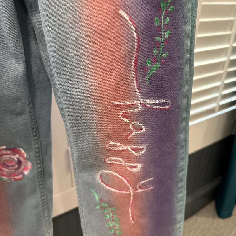 Handpainted Jeans - Etsy