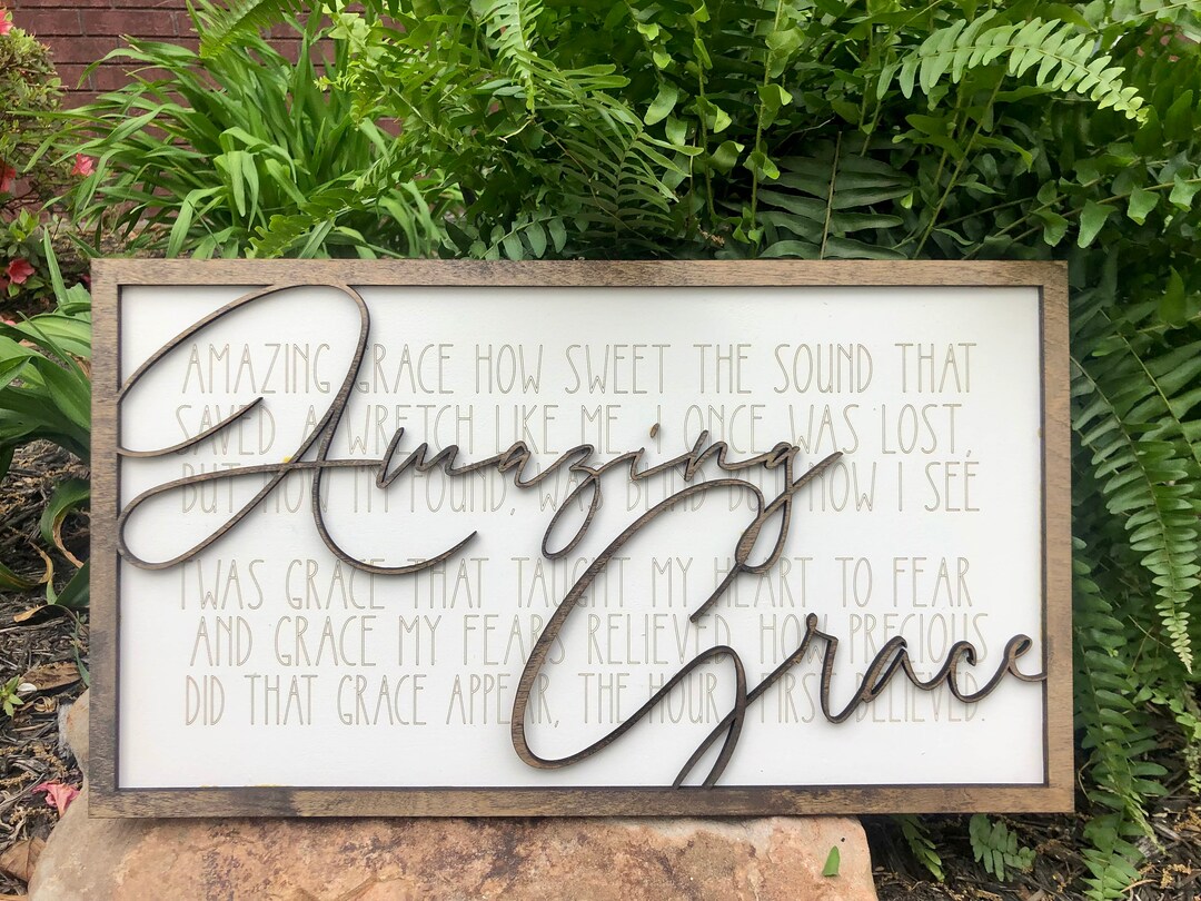 Amazing Grace Sign, Hymn Wall Decor, Amazing Grace Wall Art - Etsy