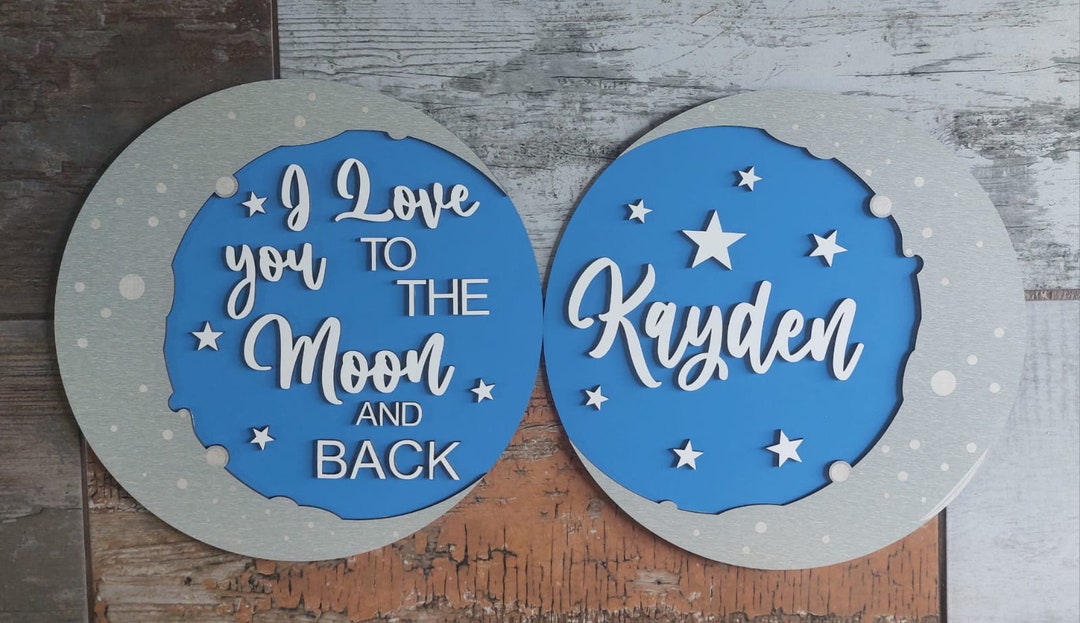 Laser Cut, Digital File. Love You to the Moon and Back Boards. SVG, DXF ...