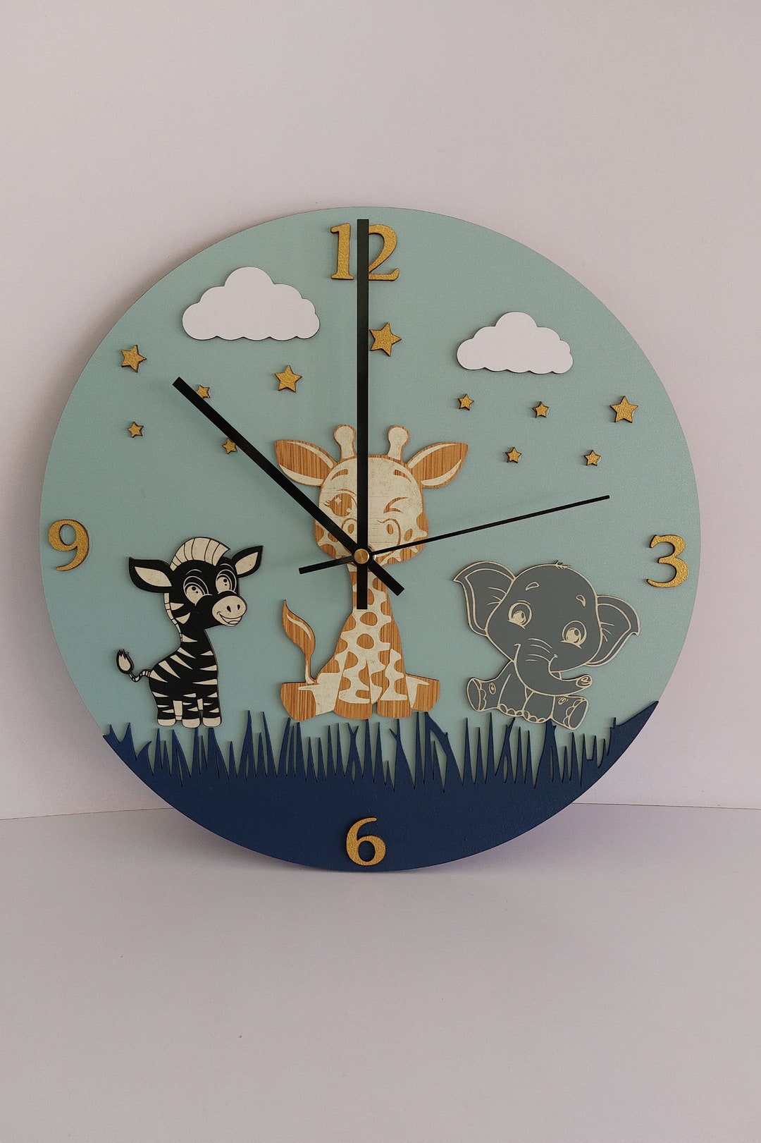 Laser Cut, Digital File. Baby Room, Kids Room Wall Clock SVG,DXF,AI ...