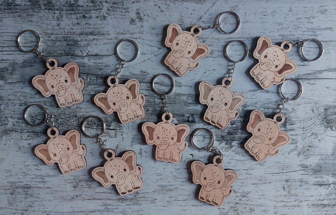 Laser Cut, Digital File. Baby/cute Elephant Keychain SVG, DXF and AI ...