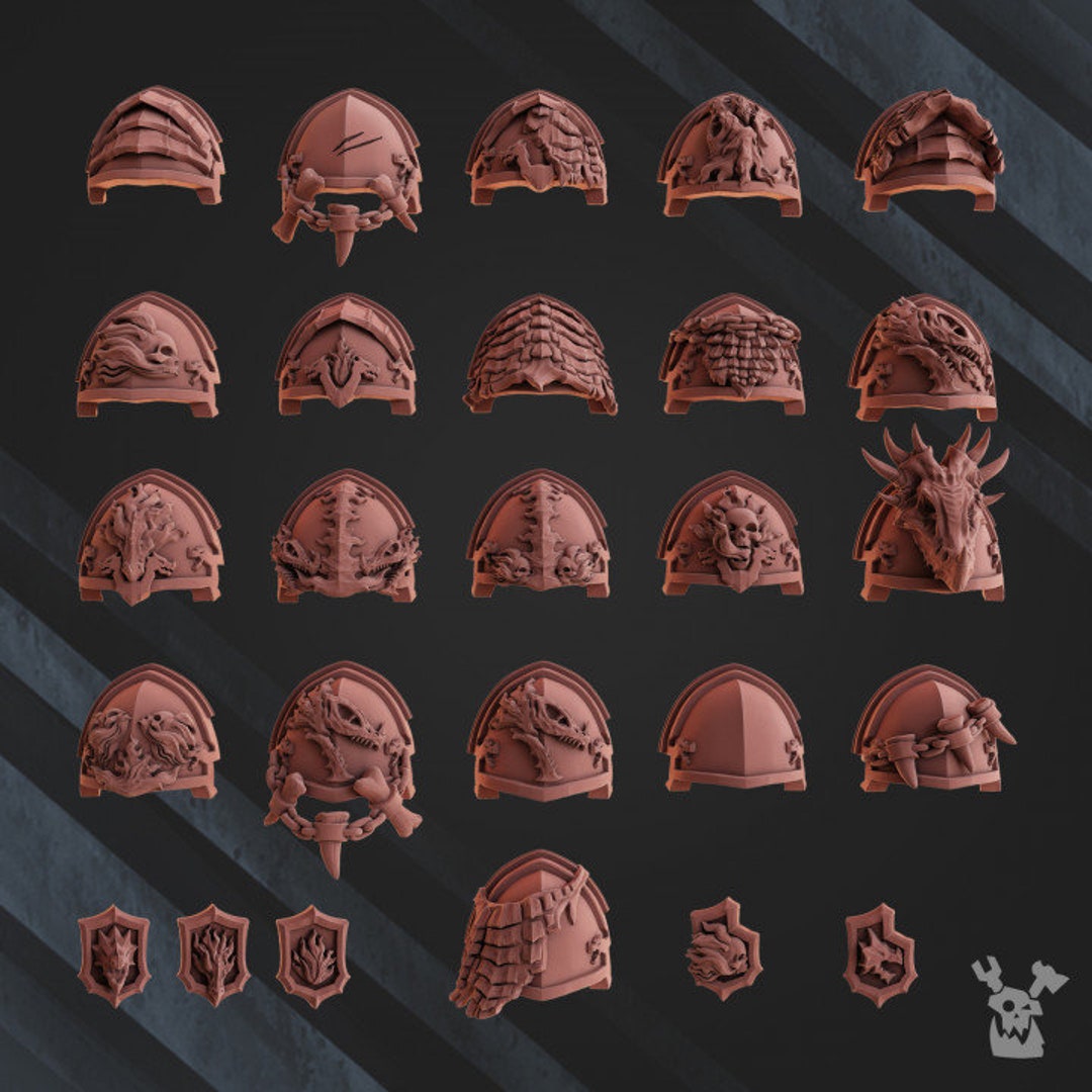 Fire Lizard Warrior Shoulderpads for Kitbashing by Dakkadakka Grimdark ...