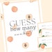 Guess How Many Peach Theme Game; How Many Candies, Peach Rings, in the ...
