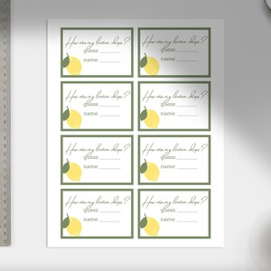 Guess How Many Lemon Drops Sign and Cards, How Many Candies Game, How ...