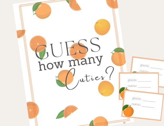 Cutie Orange Guess How Many Cuties Shower Game. Citrus - Etsy