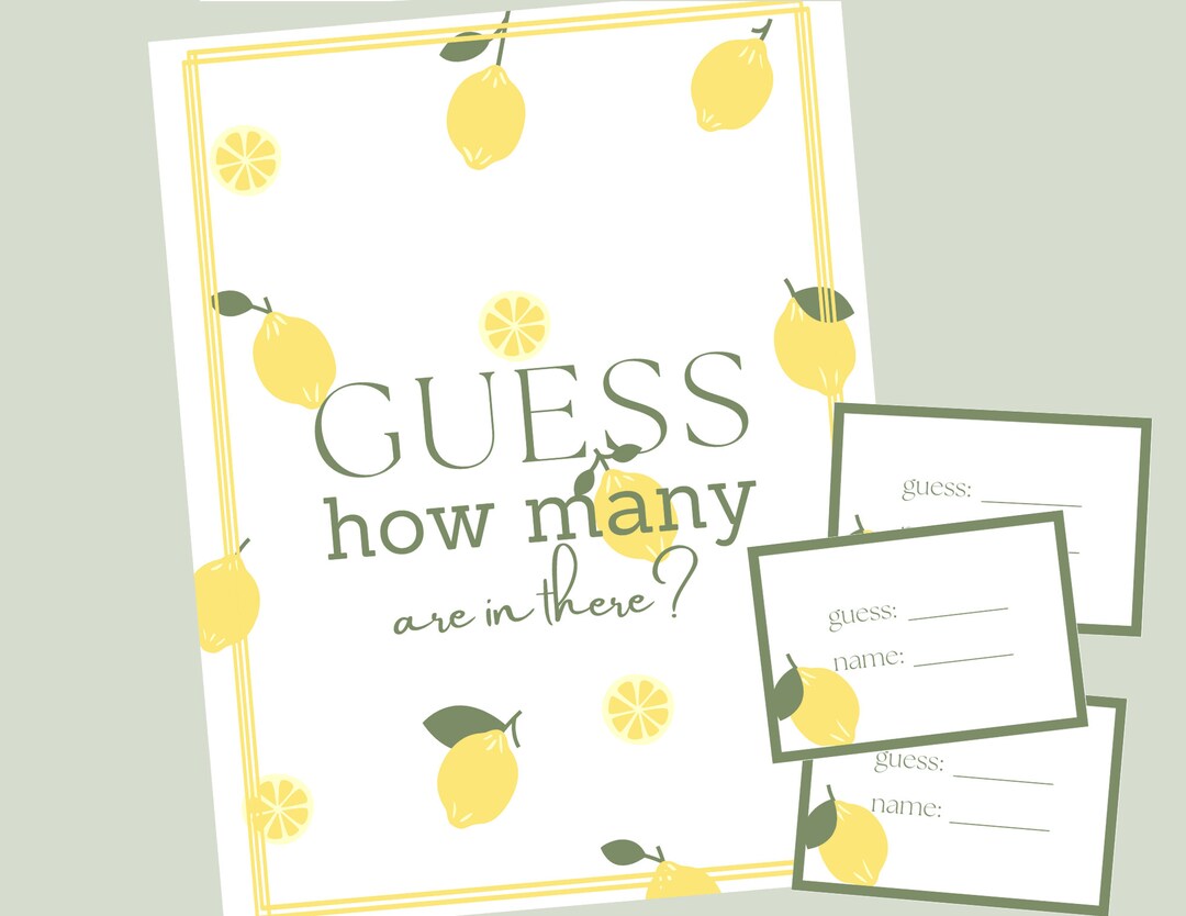 Guess How Many Lemon Theme Game Guess How Many Lemon Candies, Lemon ...