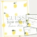 Guess How Many Lemon Drops Sign and Cards, How Many Candies Game, How ...