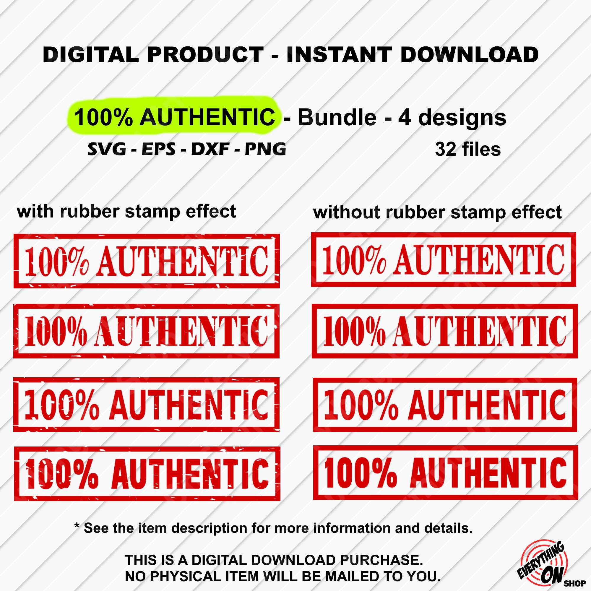 100% Authentic, Bundle - Svg, Eps, Dxf, Png Files, With and Without ...