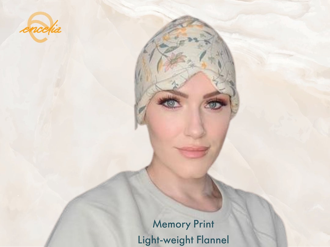 Sleeping Cap With Eye Mask | Lightweight, Breathable Flannel | Ivory ...