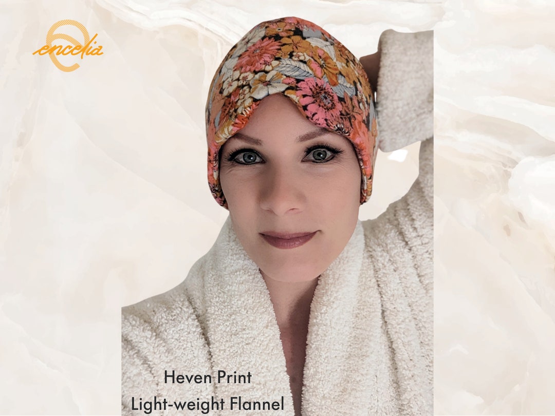 Sleeping Cap With Eye Mask | Lightweight, Breathable Flannel | Floral ...
