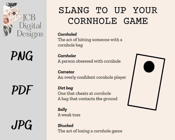 Cornhole Slang to up Your Cornhole Game Png Pdf Jpg | Etsy