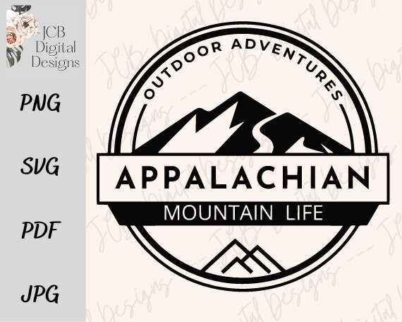 Appalachian Mountains, Digital Design, Instant Download in Png, Svg ...