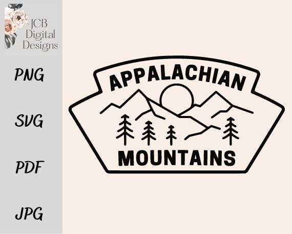 Appalachian Mountains Svg Png Pdf Jpg Design for T-shirts - Etsy