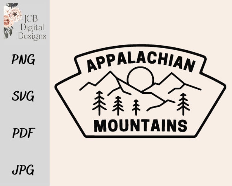 Appalachian Mountains Svg, Png, Pdf, Jpg Design for T-shirts, Stickers ...