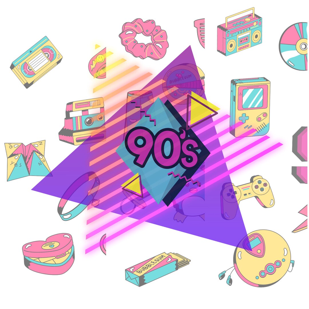 90s Set Bundle PNG Retro Icons Print for Shirt Style Sticker Picture ...