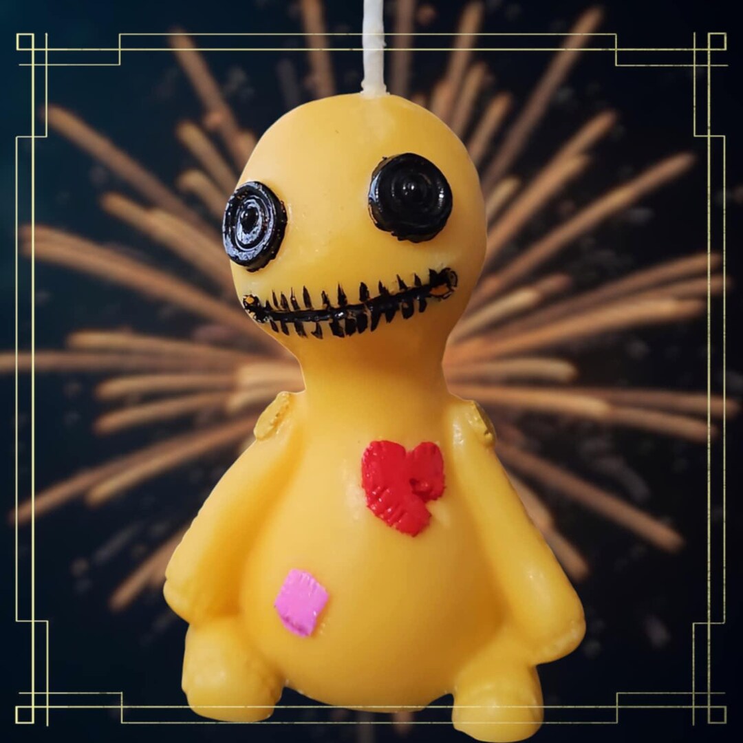 2 Bright Yellow Voodoo Doll Birthday Candle Cake Topper 3 Inch Tall - Etsy