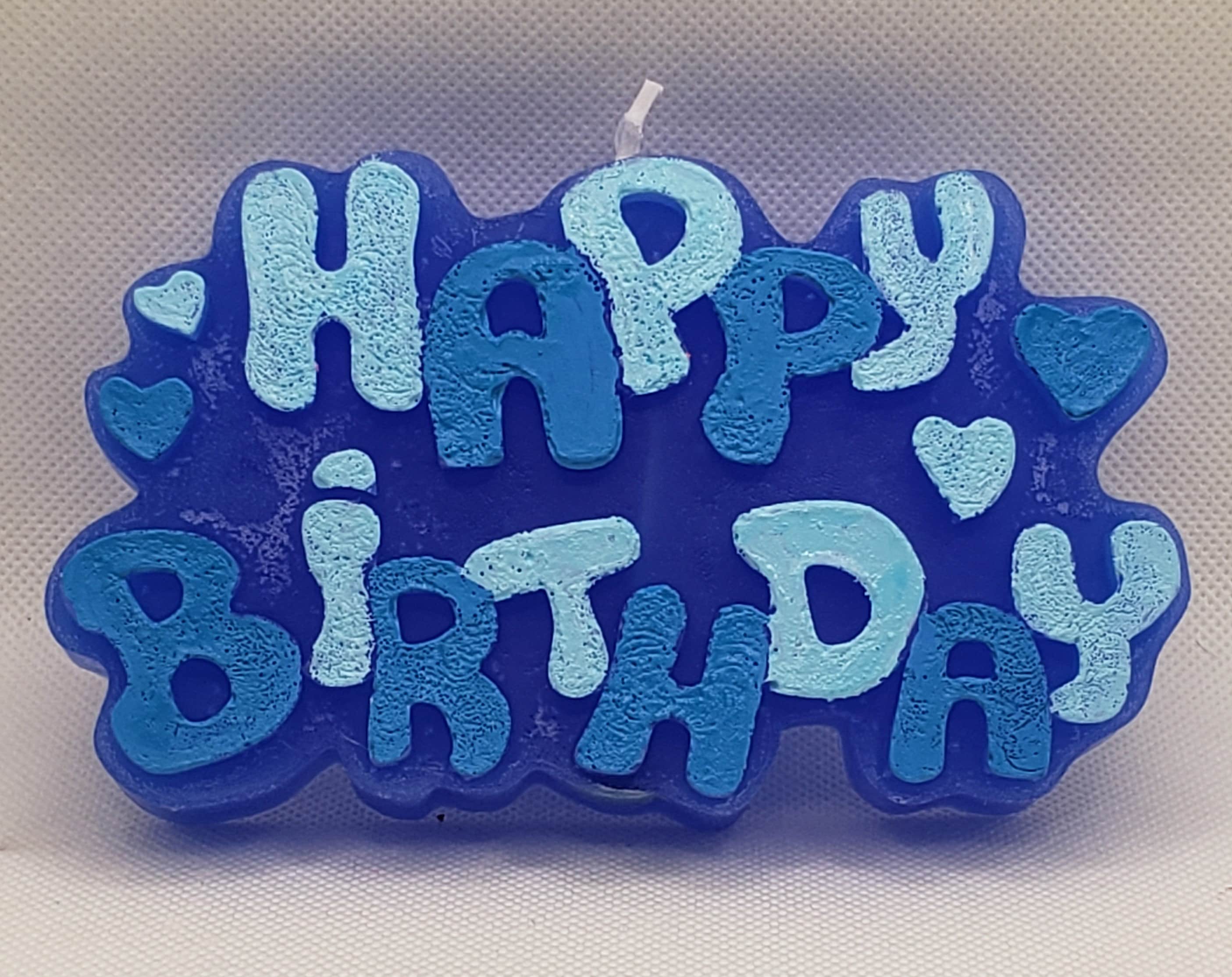 Large Happy Birthday Cake Candle Handmade 3" X 5" - Etsy