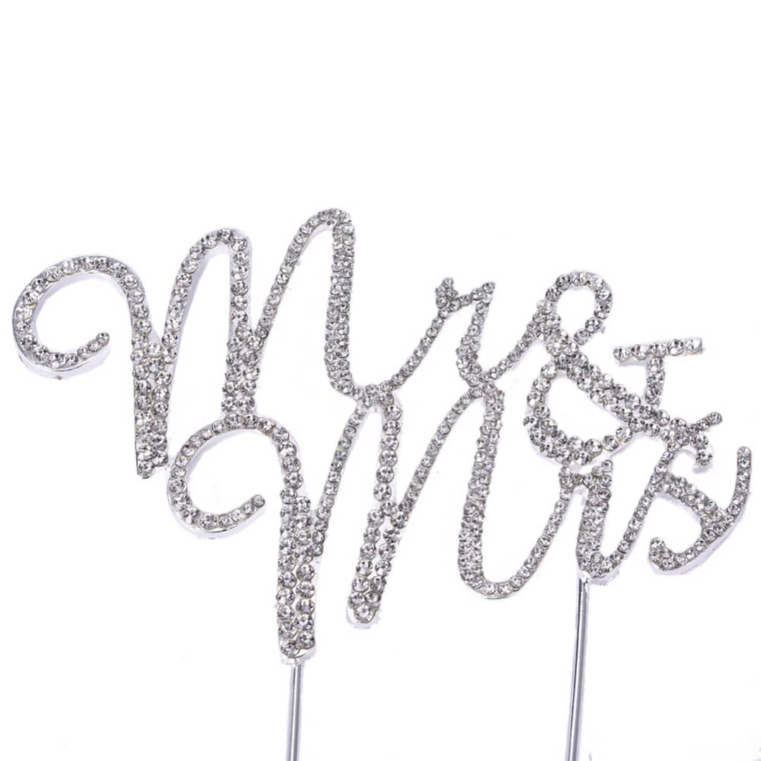 Mr & Mrs Rhinestone Birthday Cake Topper 4-3/4" X 3" - Etsy