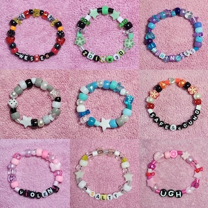 Custom Beaded Kandi Bracelets Personalized Cute Rainbow - Etsy