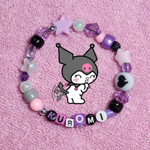 Cute Kawaii Sanrio Inspired Pony Perler Beaded Kandi Bracelets Cinnamoroll, Hello Kitty, Kuromi ...