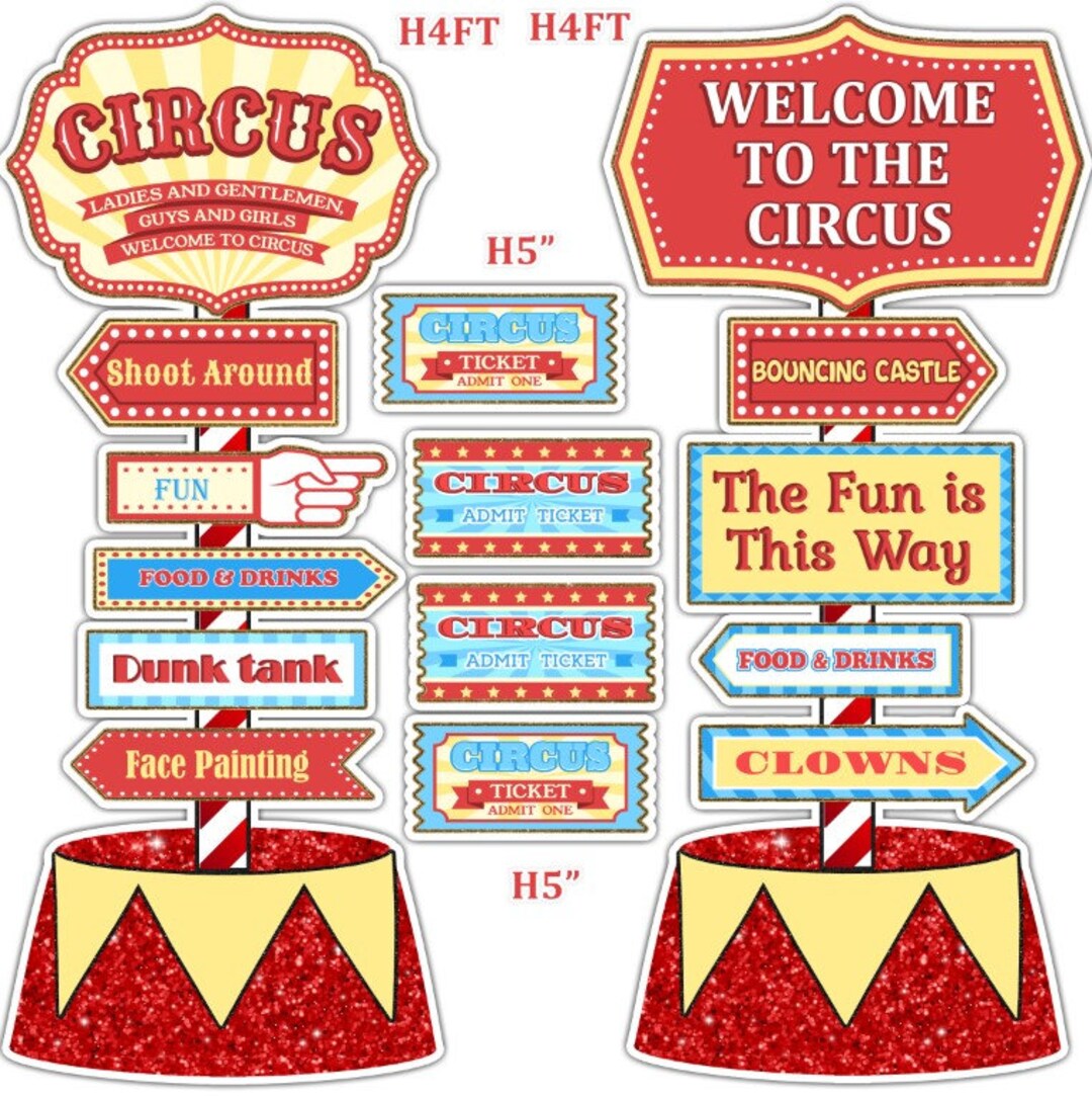 UP2095HS Circus Carnival Custom Order Coroplast Cutouts Props Party ...