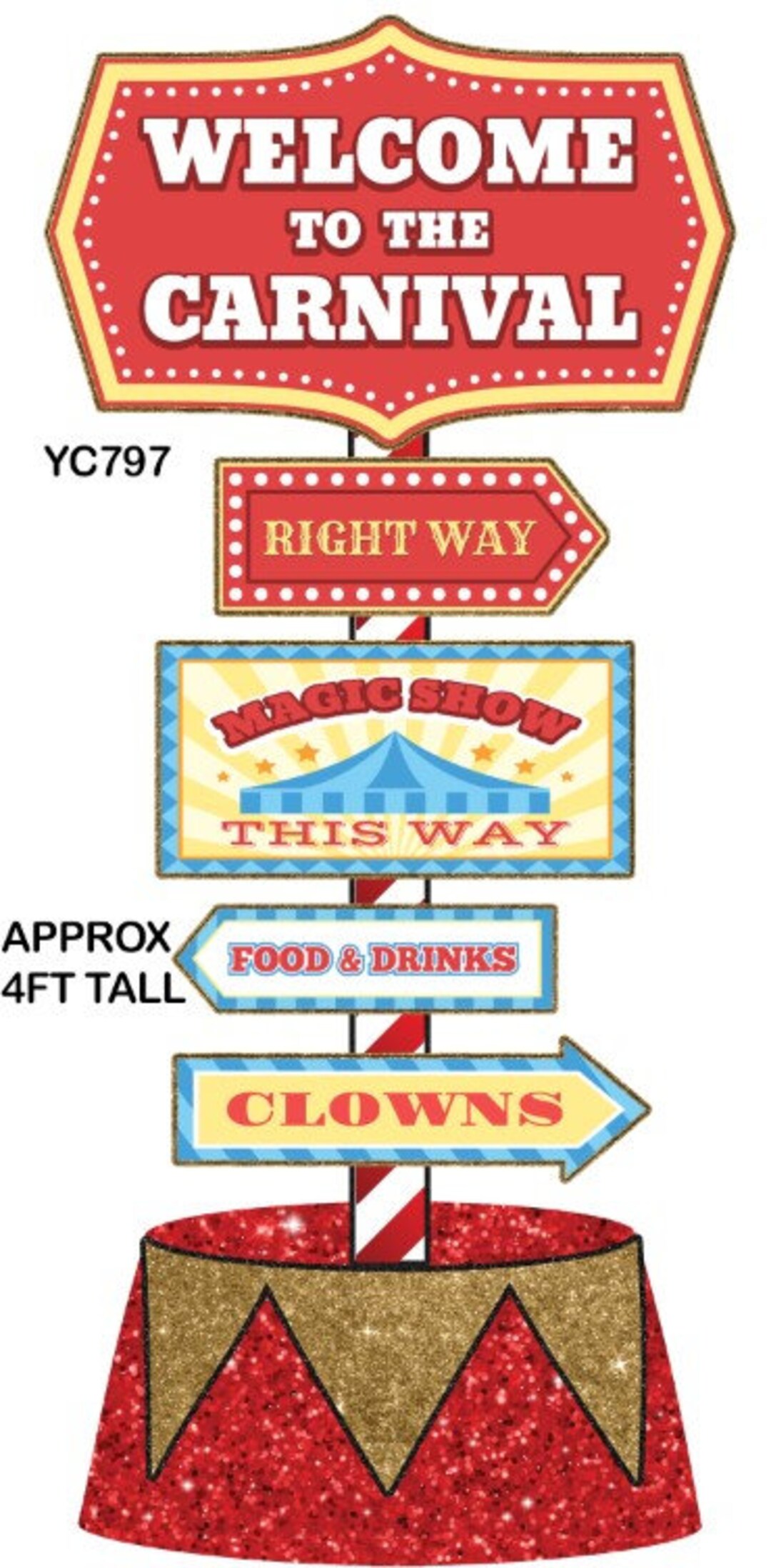 YC797QS Circus Carnival Custom Order Coroplast Cutouts Props Party ...