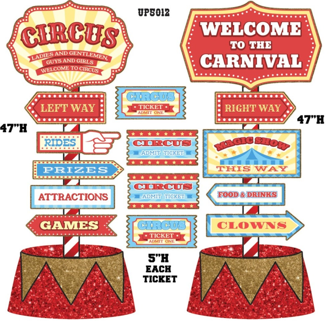 UP5012HS Circus Custom Order Coroplast Cutouts Props Party Decorations ...
