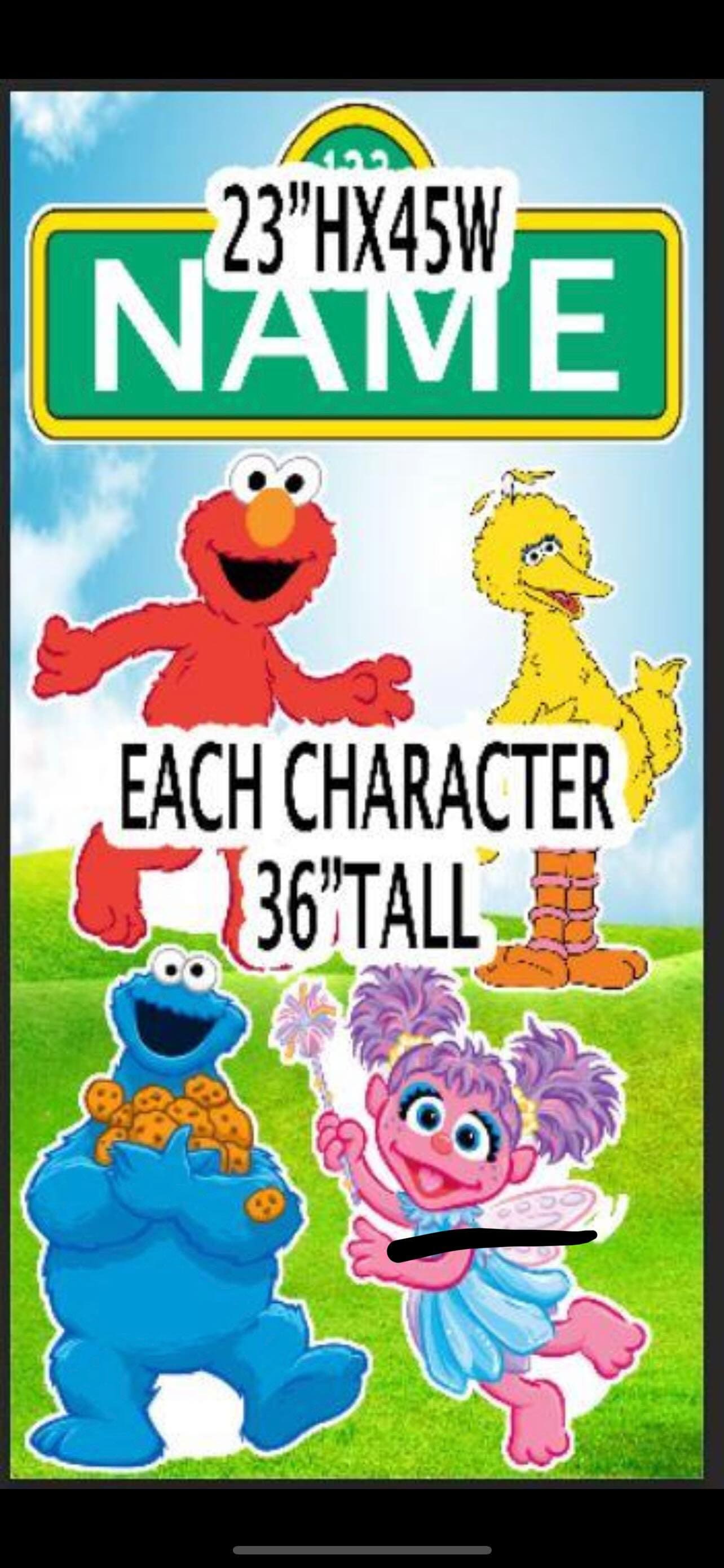 Sesame Street and Panel White Custom Order Coroplast Cutouts Props ...