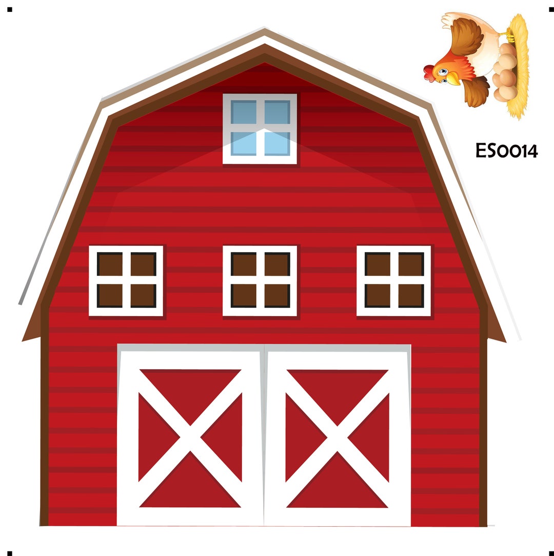ES0014HS Ban Farm Red Custom Order Coroplast Cutouts Props Party ...