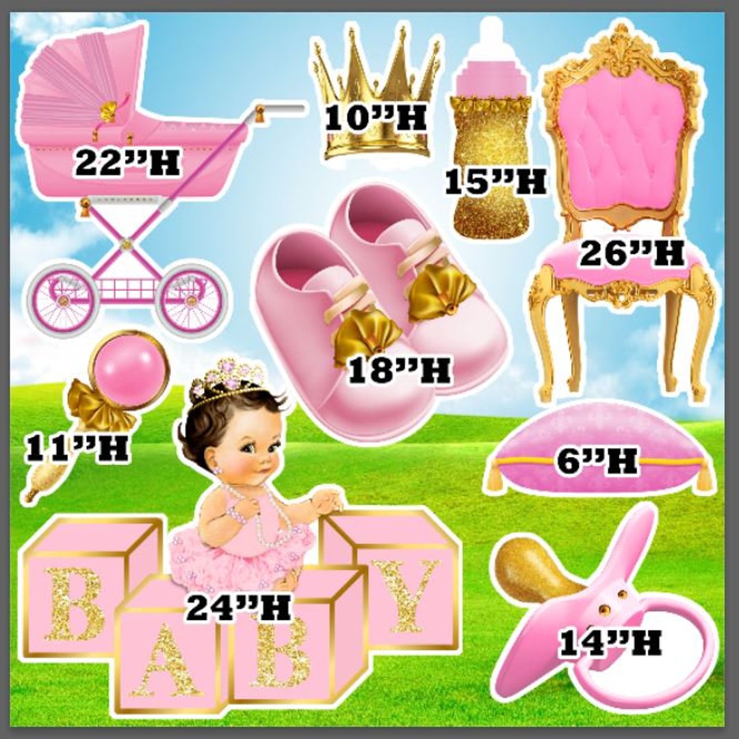 UP568HS Baby Shower Pink Custom Order Coroplast Cutouts Props Party ...