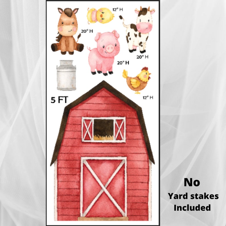Farm Barn and Animals Farm Custom Order Coroplast Cutouts Props Party ...