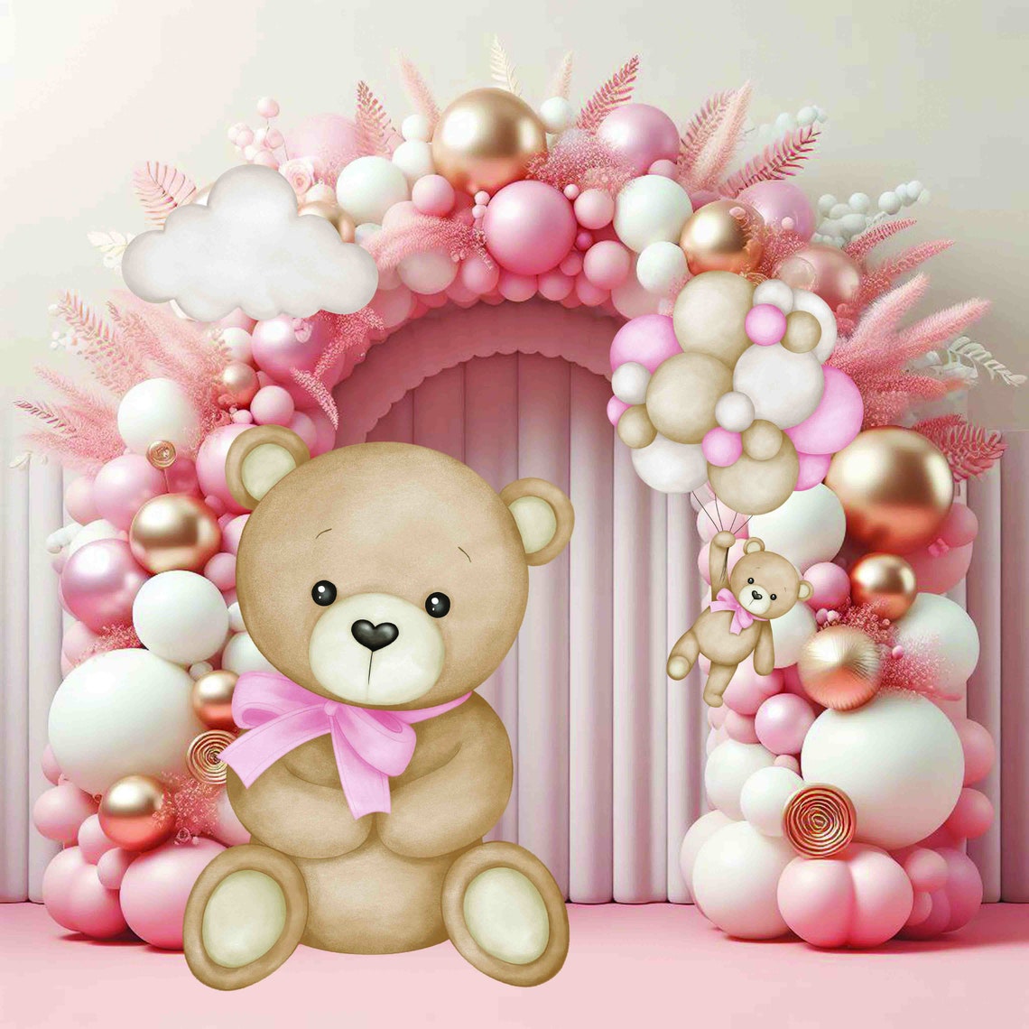 Teddy Bear 4ft Coroplast Cutouts Props Party Decorations ( No Stands or ...