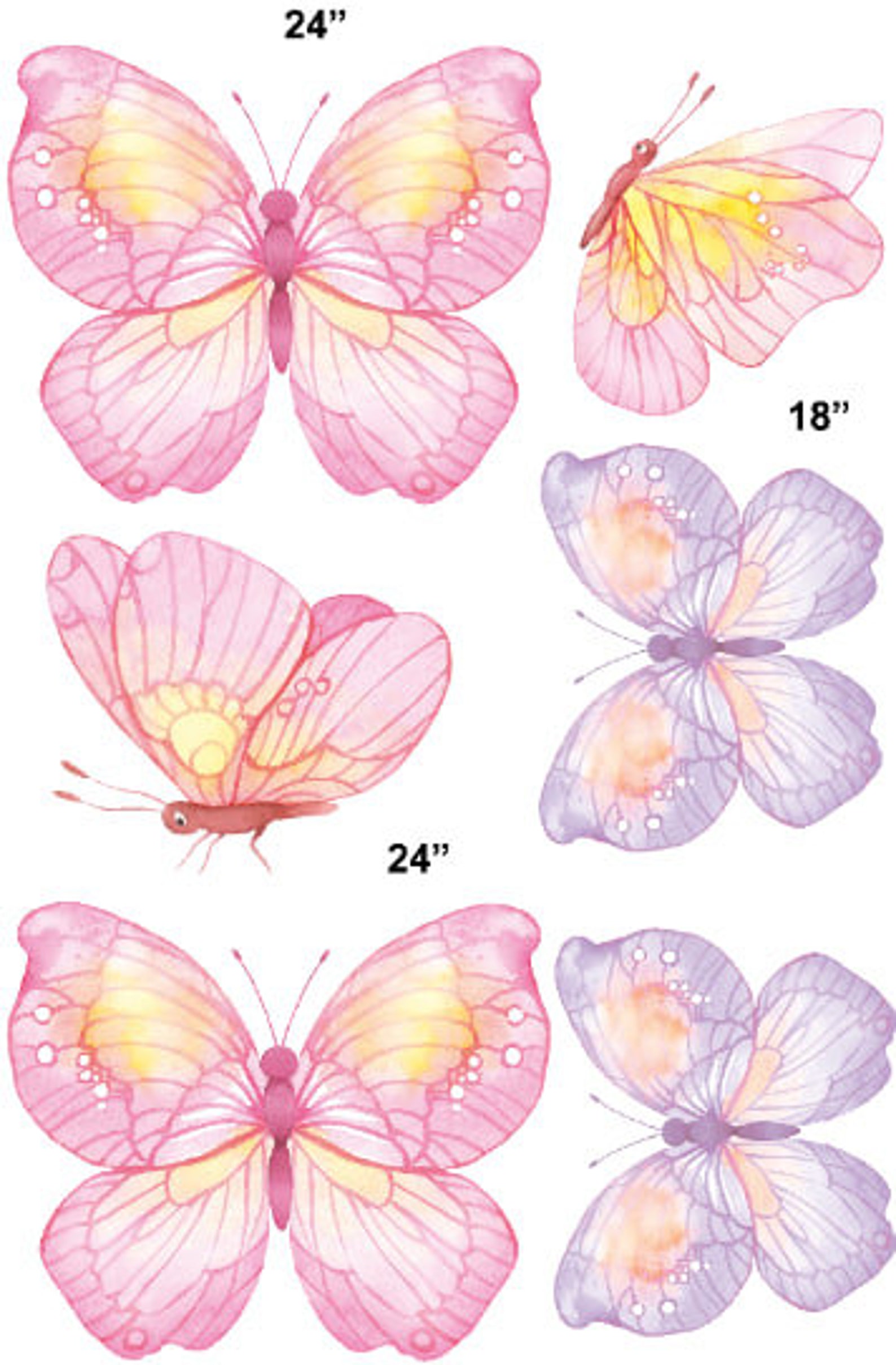 ES2858QS3 BUTTERFLY Coroplast Cutouts Prop Decorations ( No Stands or ...