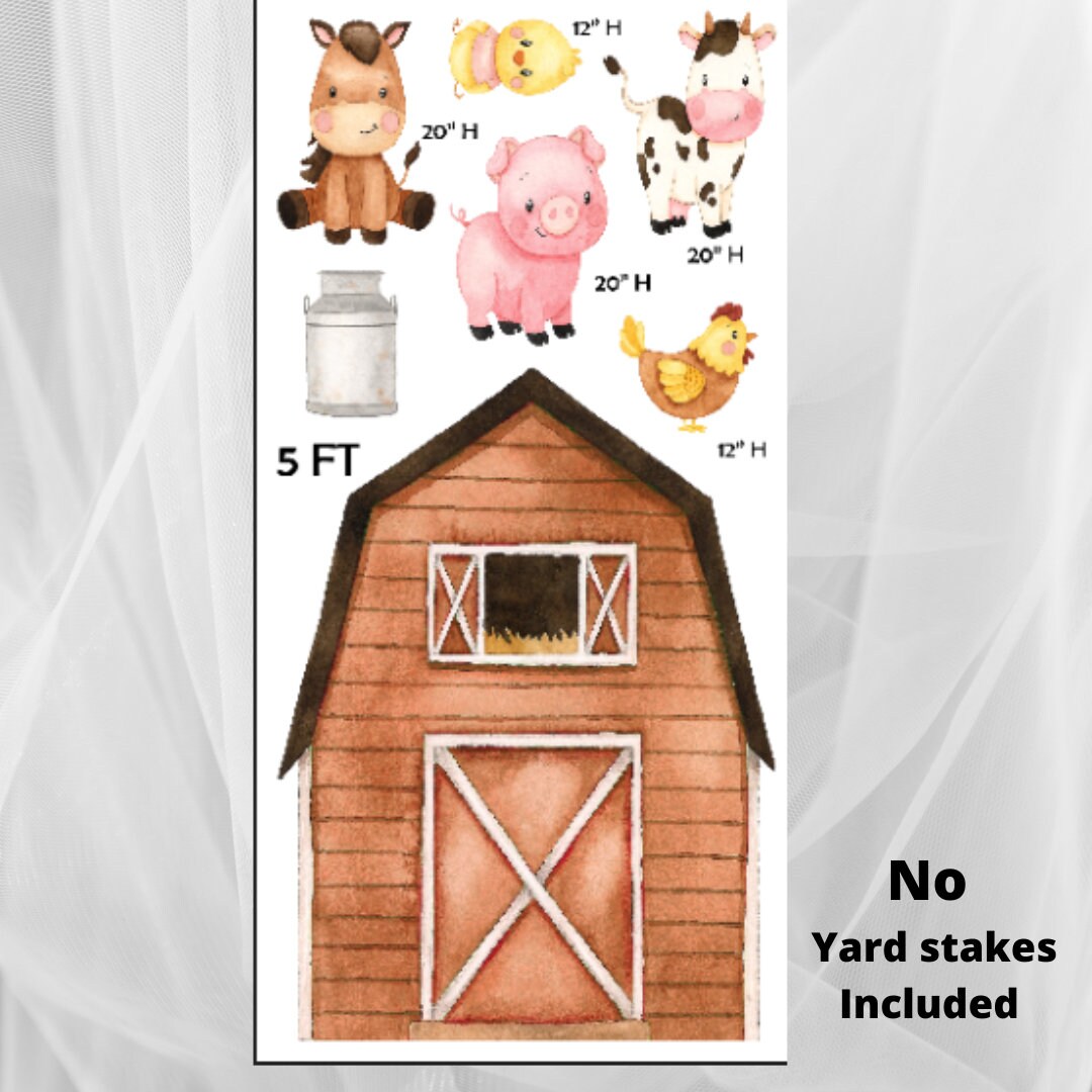 Farm Barn and Animals Farm Custom Order Coroplast Cutouts Props Party ...