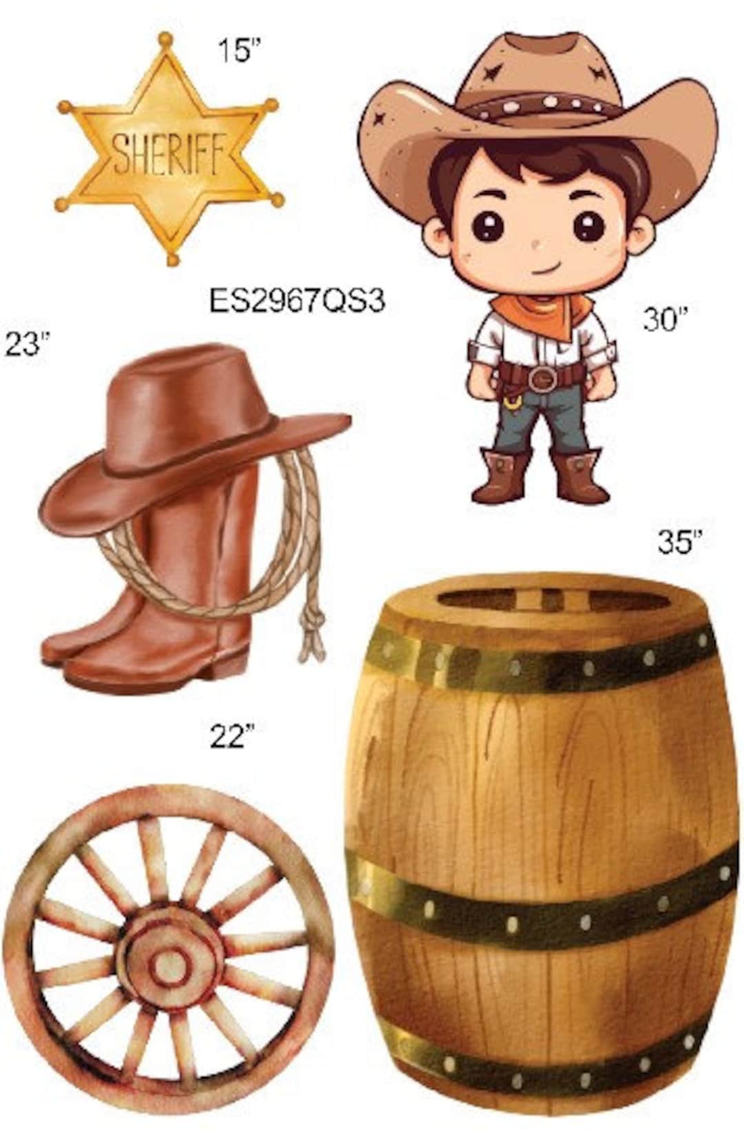 ES2967QS3 COWBOY Coroplast Cutouts Props Party Decorations (no Stands ...