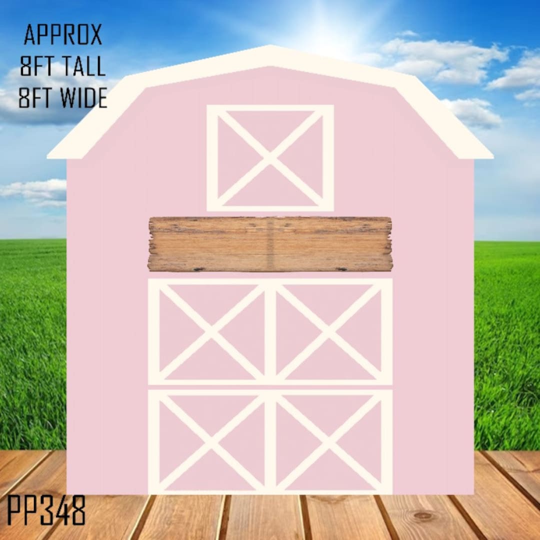 PP348FS 8X8FT Pink Farm Custom Order Coroplast Cutouts Props Party ...