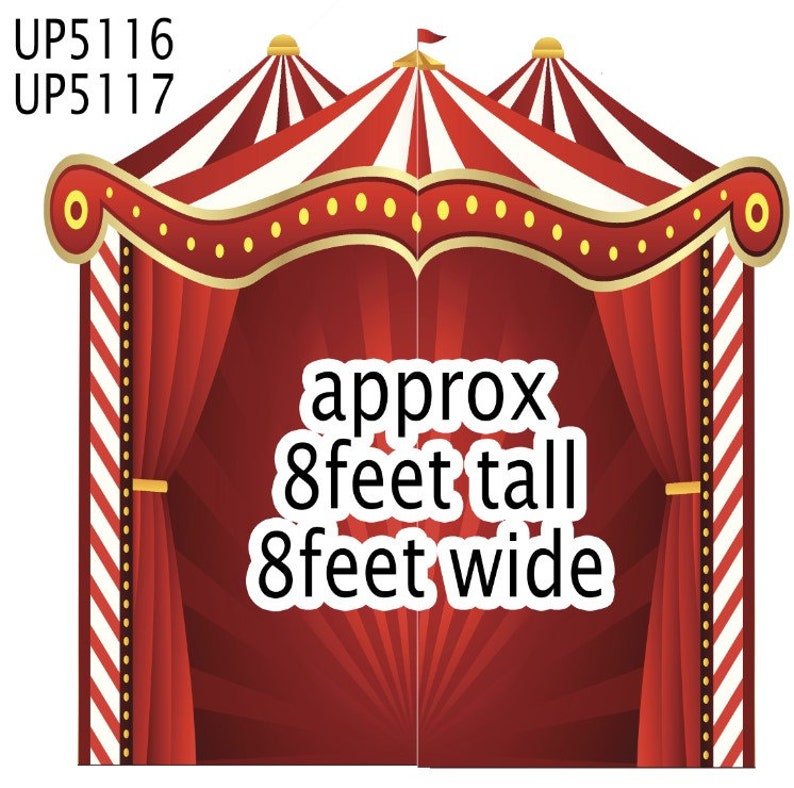 UP5116FS5117FS Circus Tent 8x8ft Custom Order Coroplast Cutouts Props ...