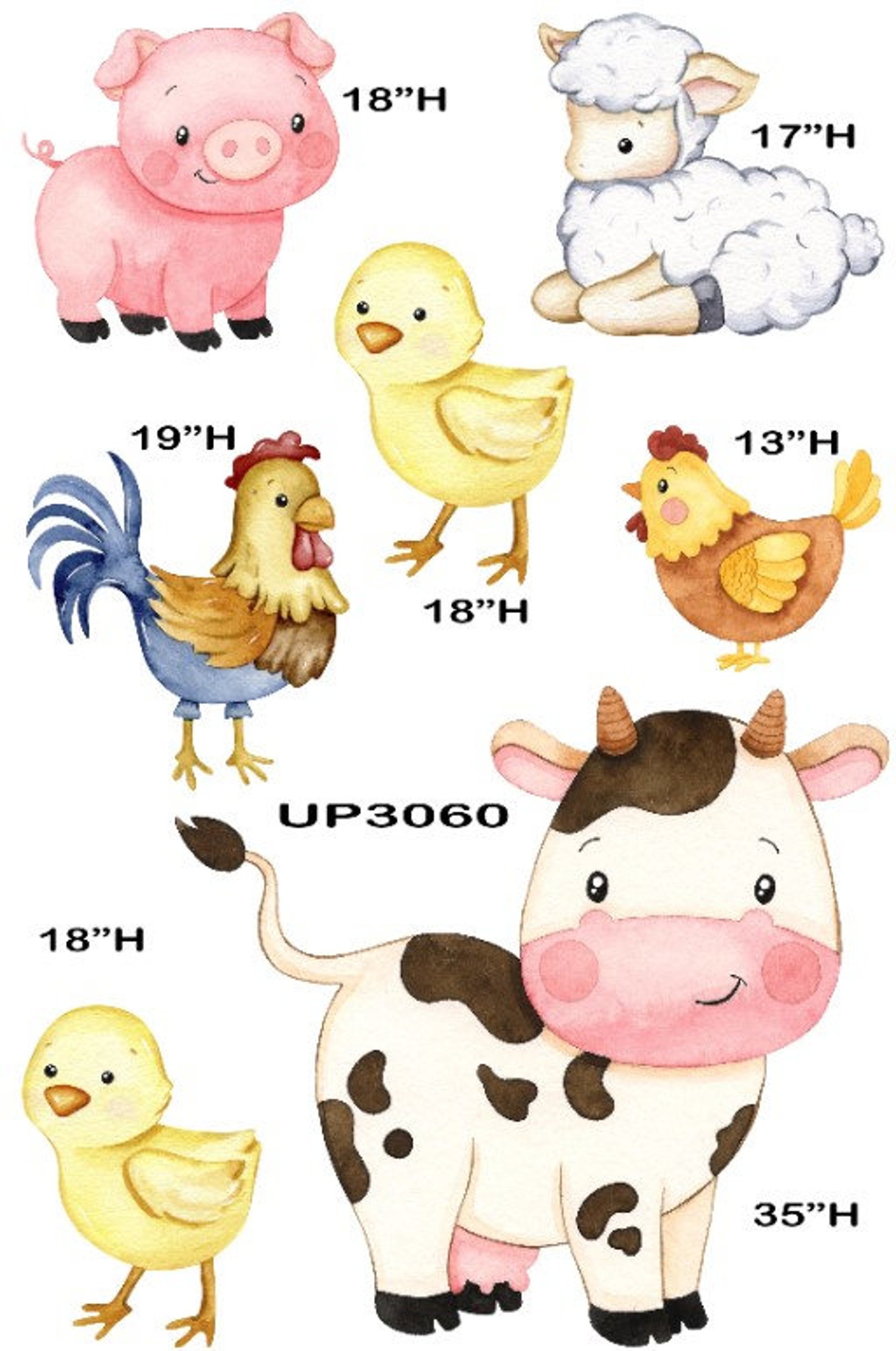 UP3060QS3 Animals Farm Custom Order Coroplast Cutouts Props Party ...
