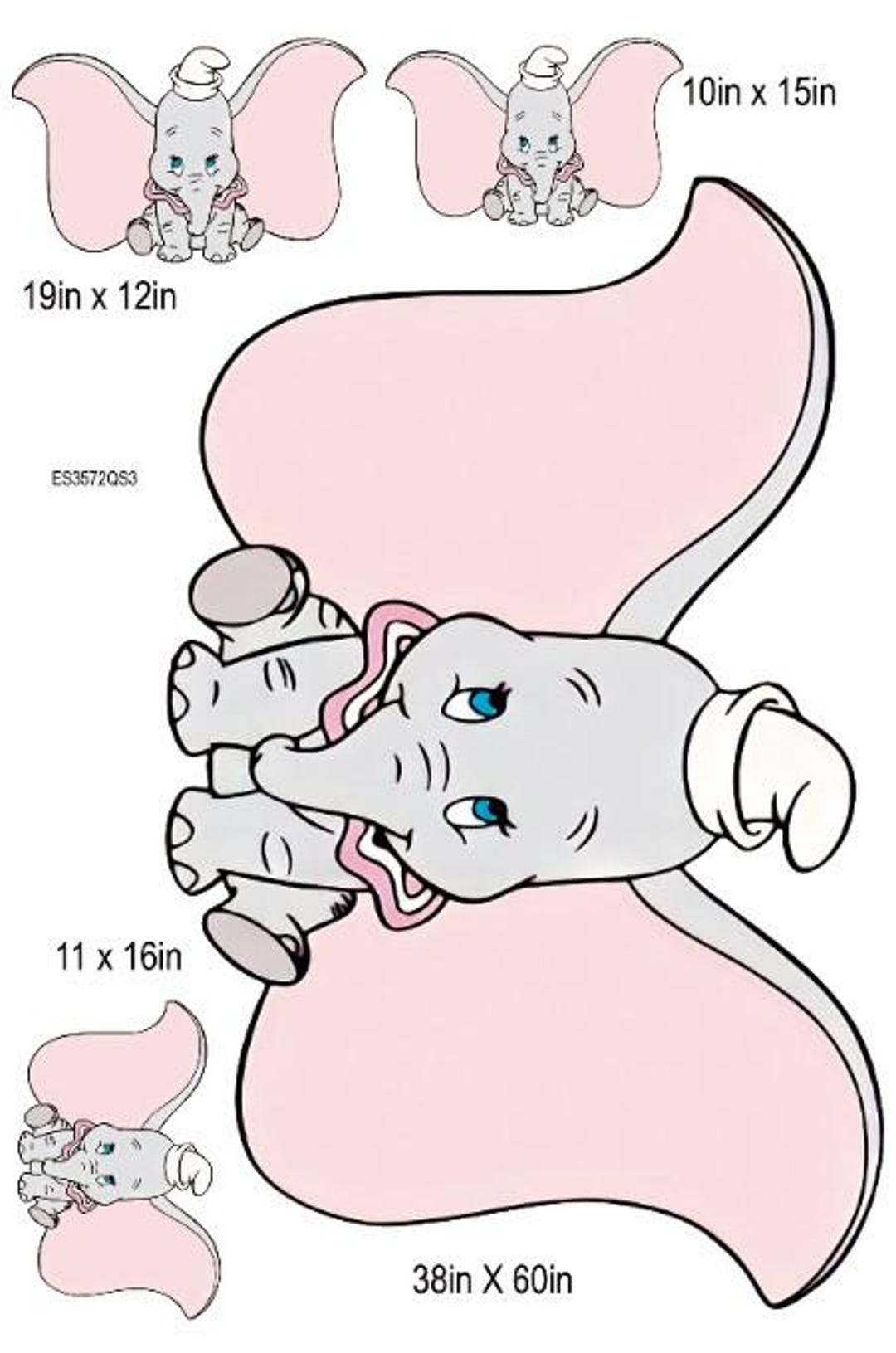 ES3572QS3 Dumbo Girl Coroplast Cutouts Props Party Decorations (no ...