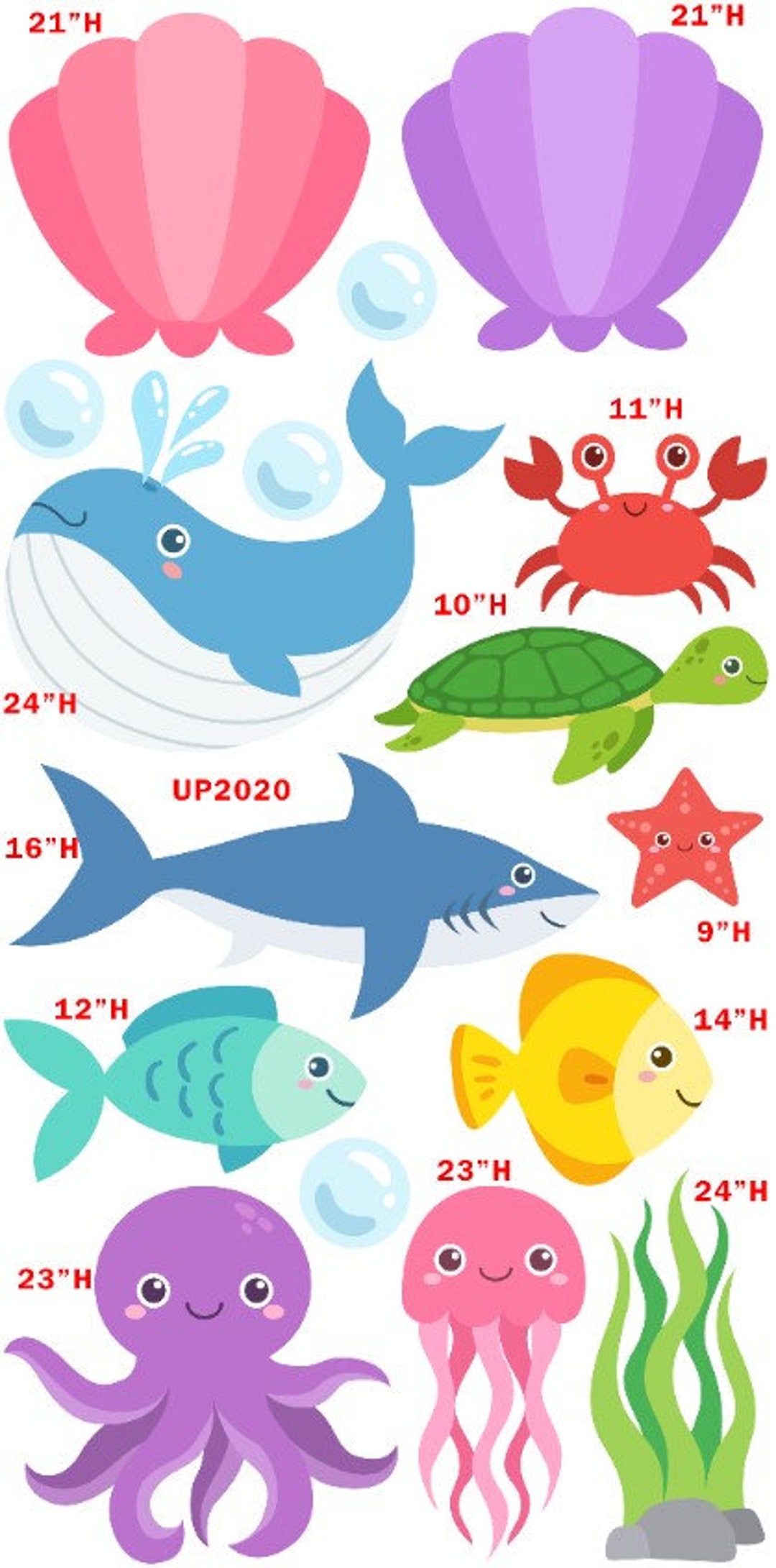 UP2020FS Sea Ocean Custom Order Coroplast Cutouts Props Party ...