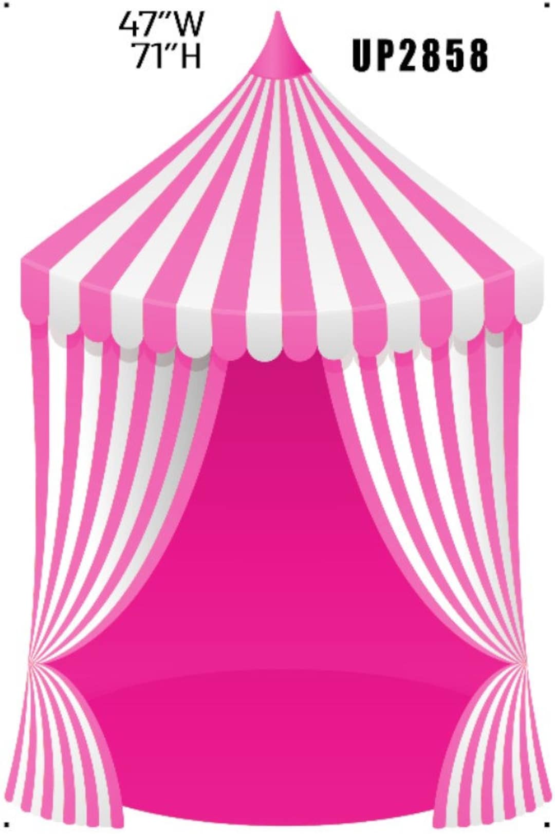 UP2858QS3 Circus Pink Tent Custom Order Coroplast Cutouts Props Party ...