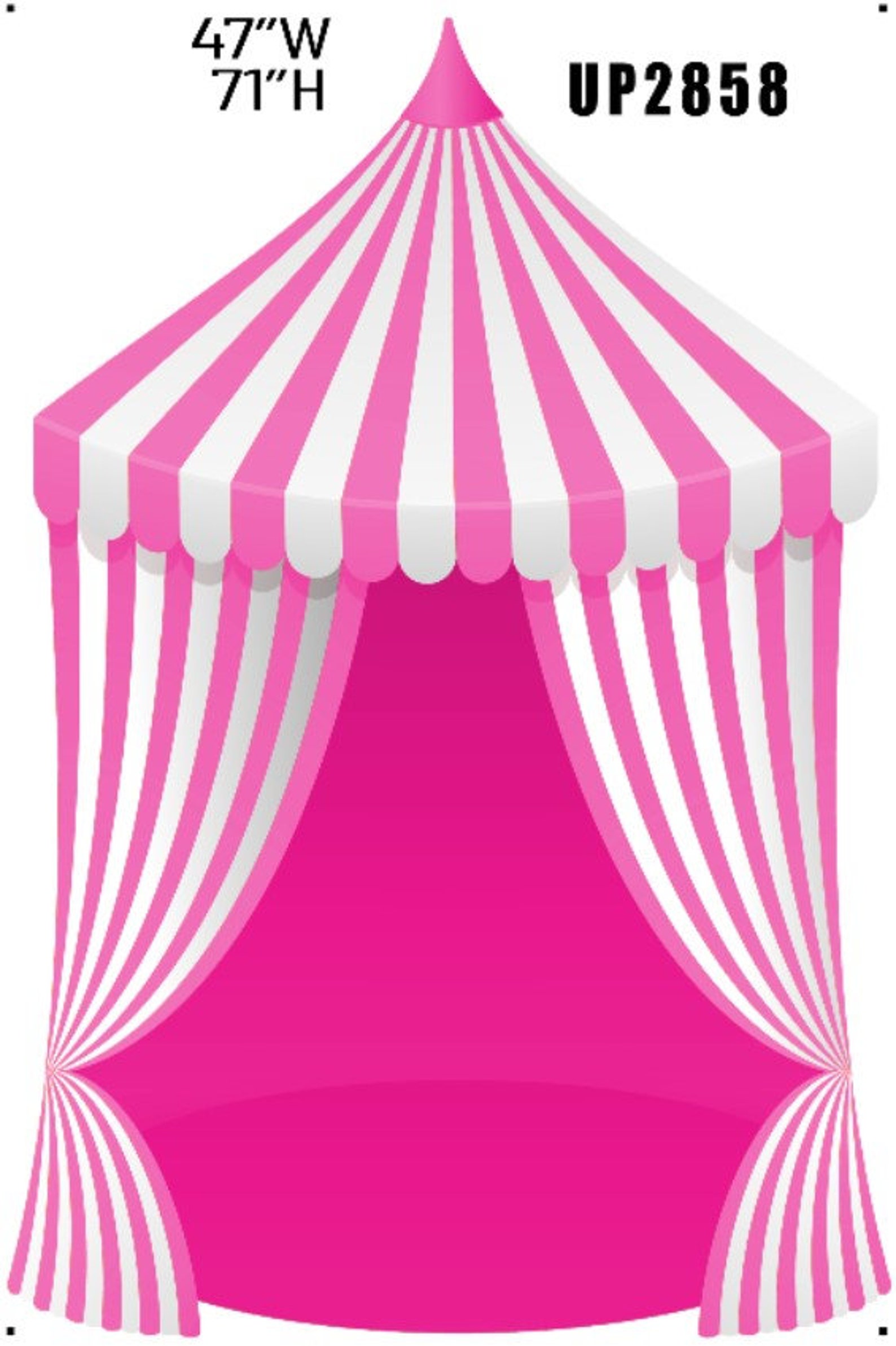 UP2858QS3 Circus Pink Tent Custom Order Coroplast Cutouts Props Party ...