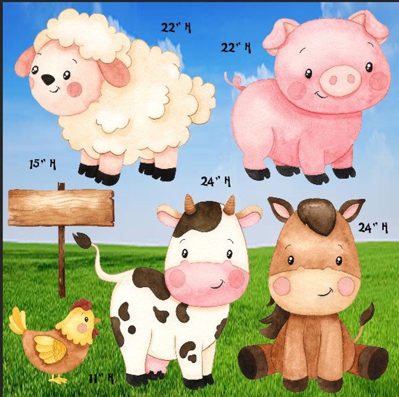 ES0031HS Animals Farm HS Custom Order Coroplast Cutouts Props Party ...